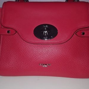 Coach | Bags | Coach Bright Red Blake Flap Leather Tote | Poshmark